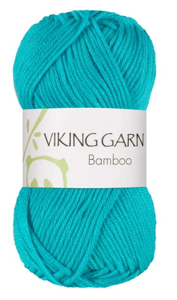 Viking Bamboo i aqua til strik i blød bambus og bomuld | kukuk.dk